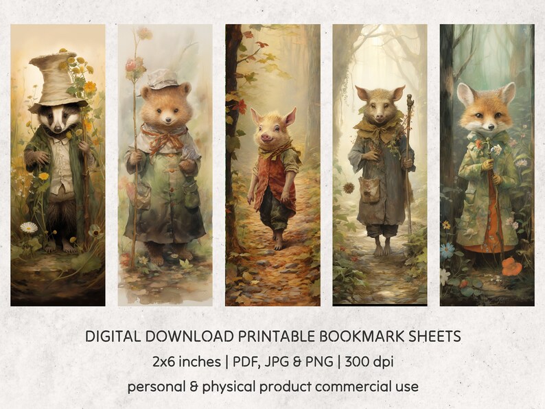 Magical Animals Bookmarks 15 Printable Fantasy Bookmarks Digital ...