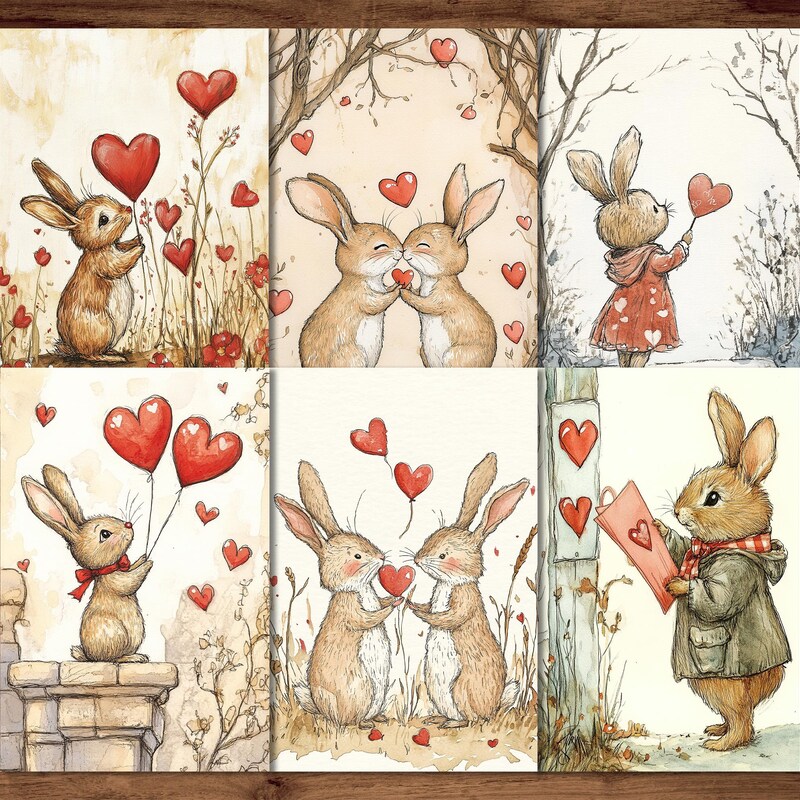 Rabbit Postcard - Etsy