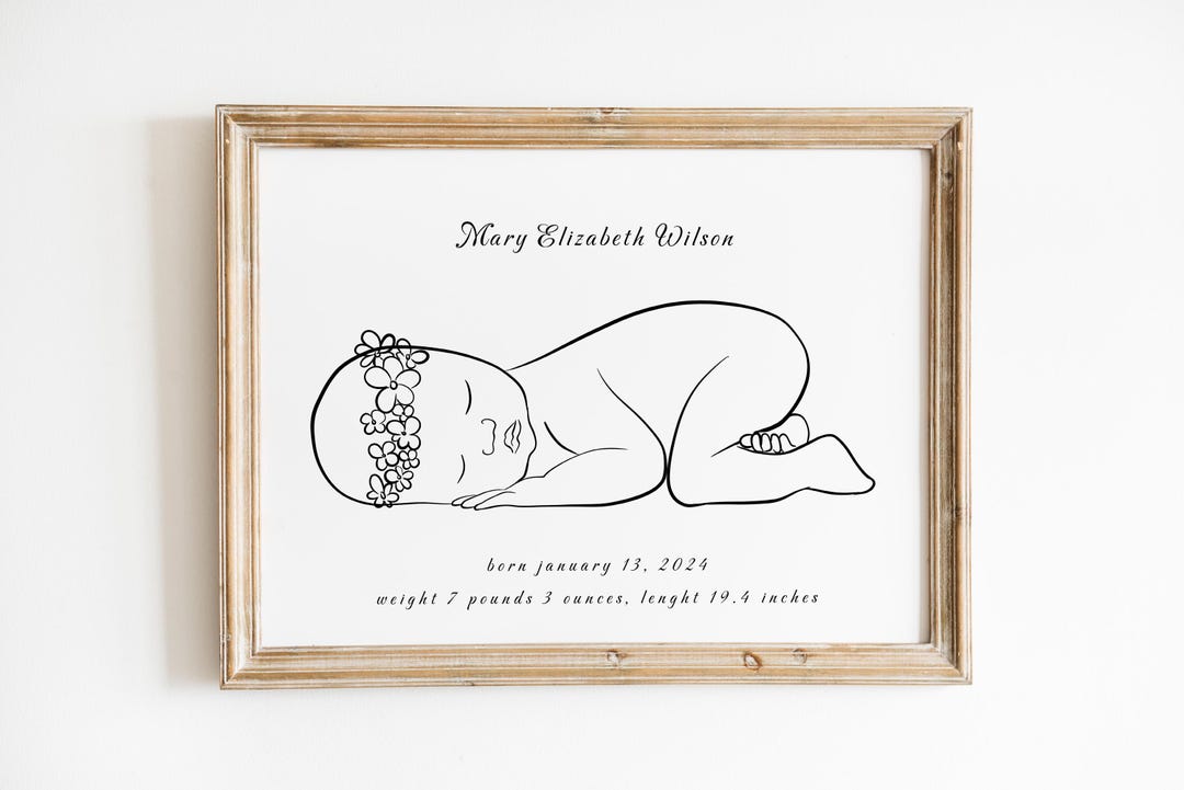Custom Newborn Baby Poster Digital Download Personalized Birth Details ...