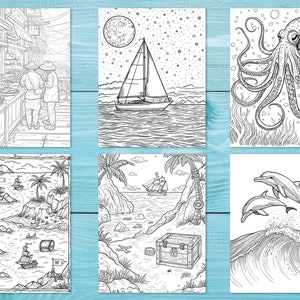 Nautical Coloring Book, 34 Printable Underwater Coloring Pages for ...