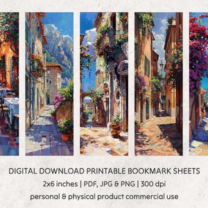 Italian Landscapes Bookmarks 15 Printable Summer Bookmarks Digital ...
