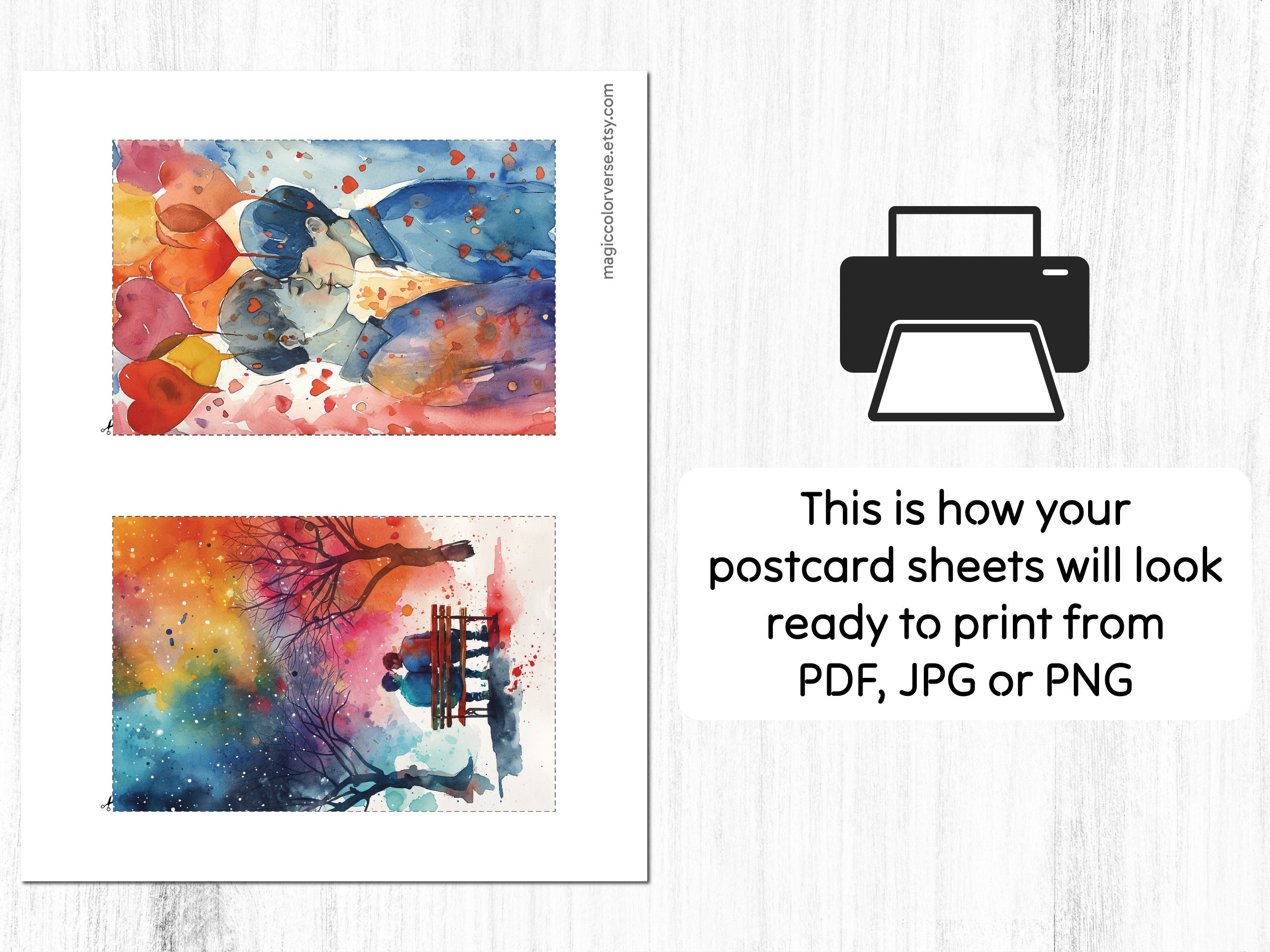 Gay Couples Postcards, 6 Printable LGBT Postcard Digital Download ...