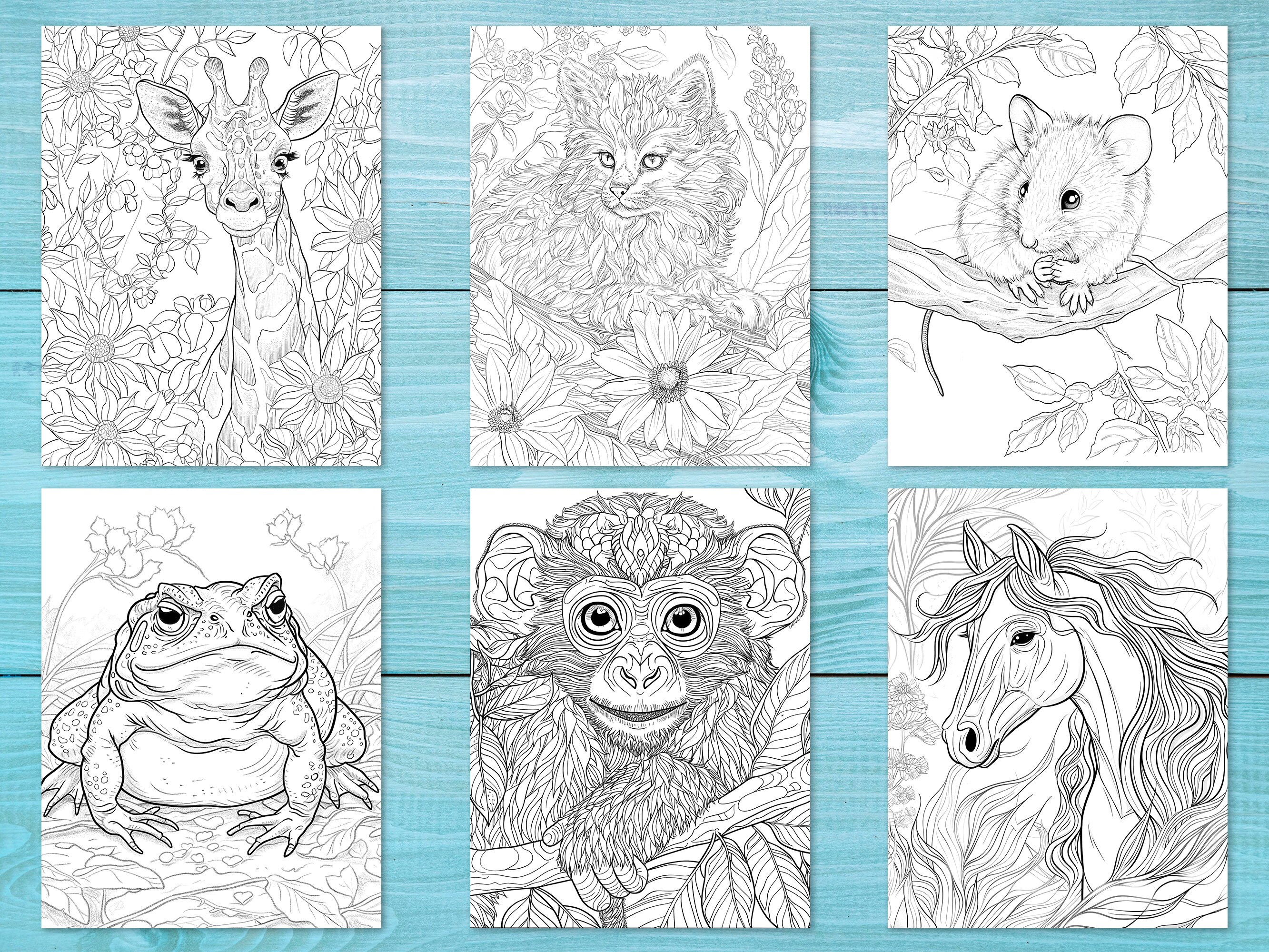 Animals Coloring Book, 34 Printable Fauna Pages for Kids and Adults ...