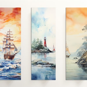 Nautical Bookmark 15 Printable Bookmarks Digital Download Lighthouse ...