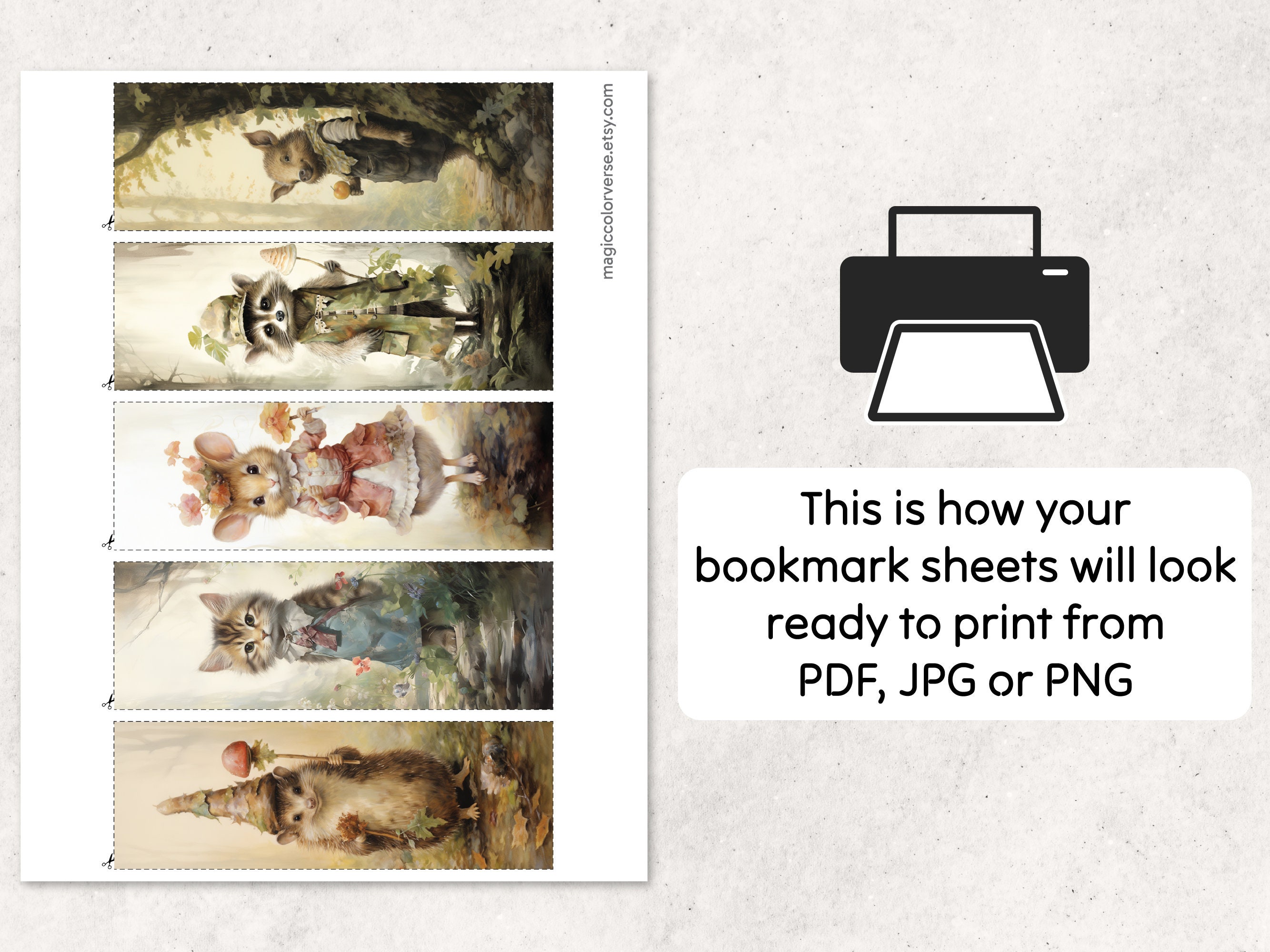 Fantasy Animals Bookmarks 15 Printable Fairy Bookmarks Digital Download ...