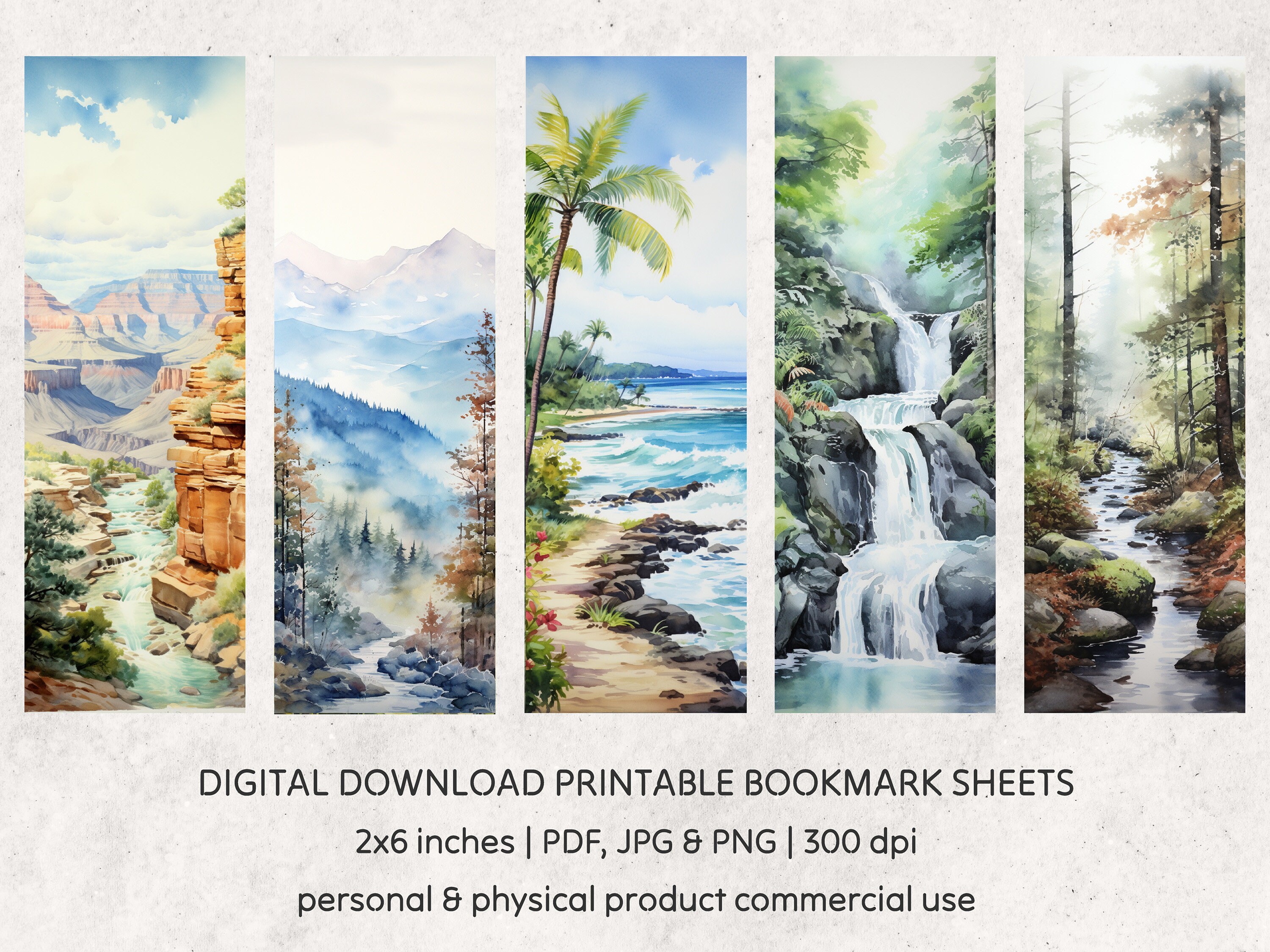 American Landscapes Bookmarks 20 Printable Bookmarks Digital Download ...