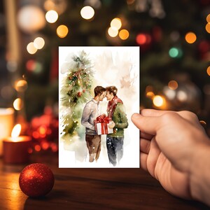 Gay Christmas Postcards, 6 Printable LGBT Postcard Digital Download ...