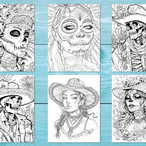Chicano Art Coloring Book, 34 Printable Grayscale Pages for Adult ...