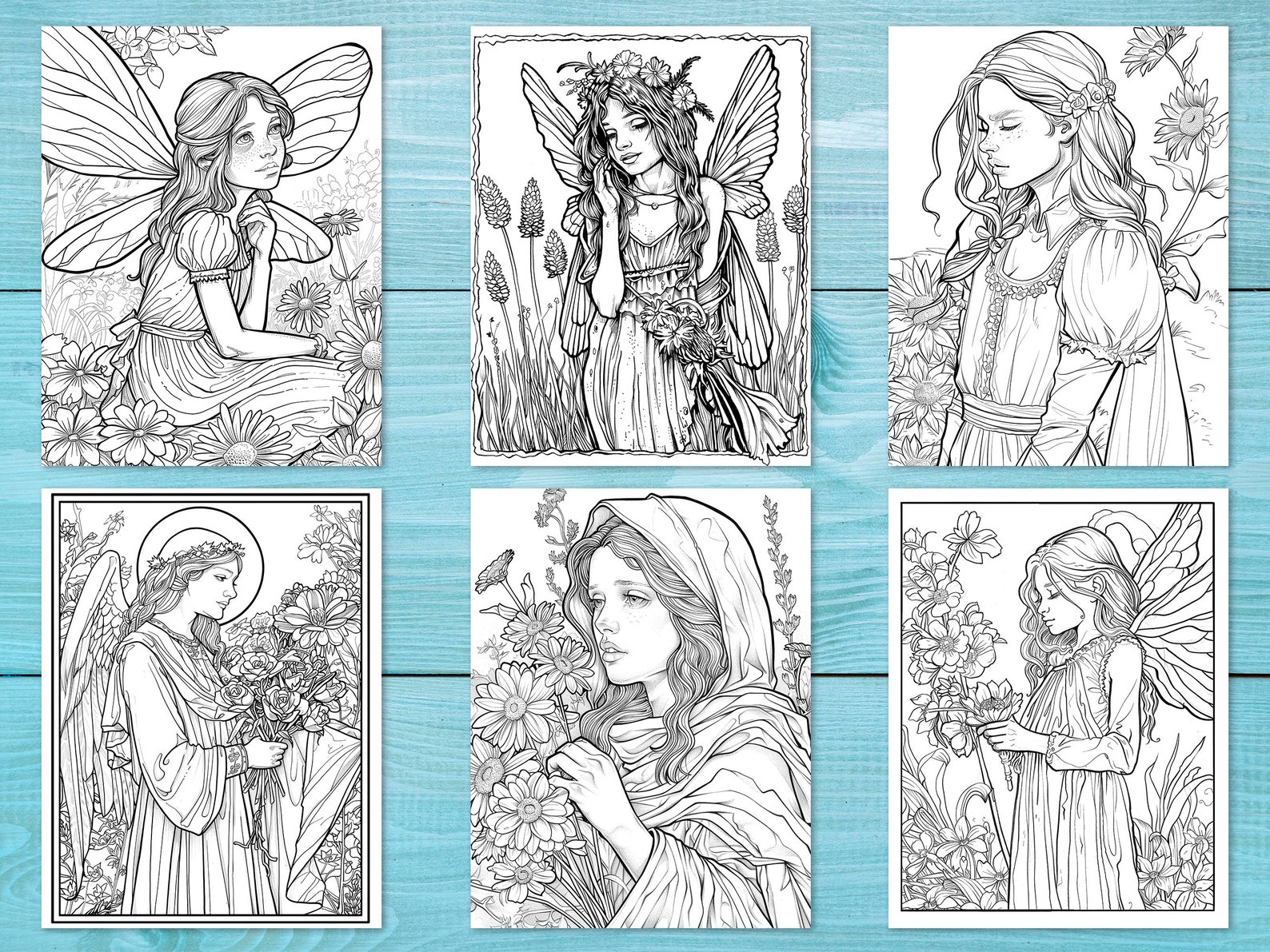 Fairy Girls Coloring Book, 35 Printable Magic Pages for Kids and Adults ...