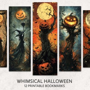 Halloween Bookmarks 12 Printable Spooky Bookmarks Digital Download ...
