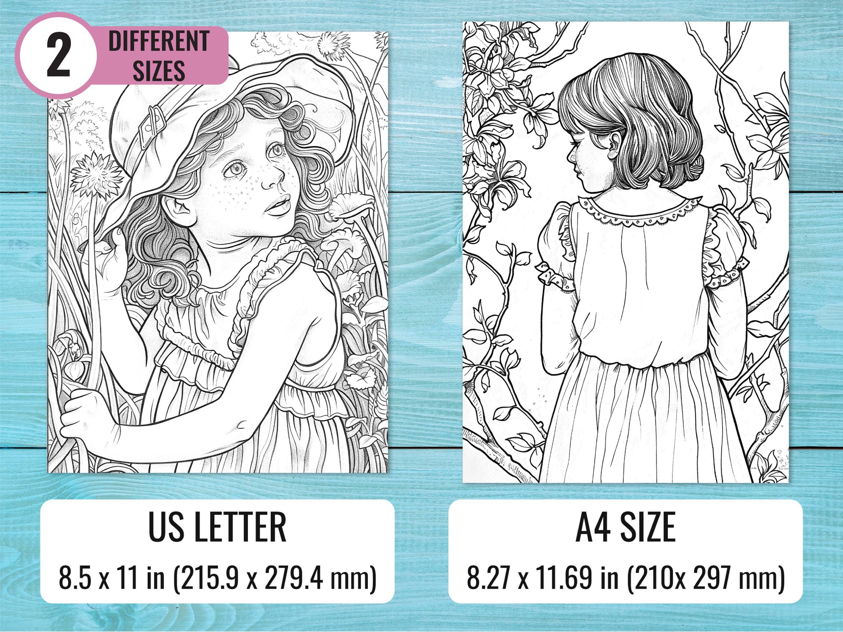 Fairy Girls Coloring Book, 35 Printable Magic Pages for Kids and Adults ...