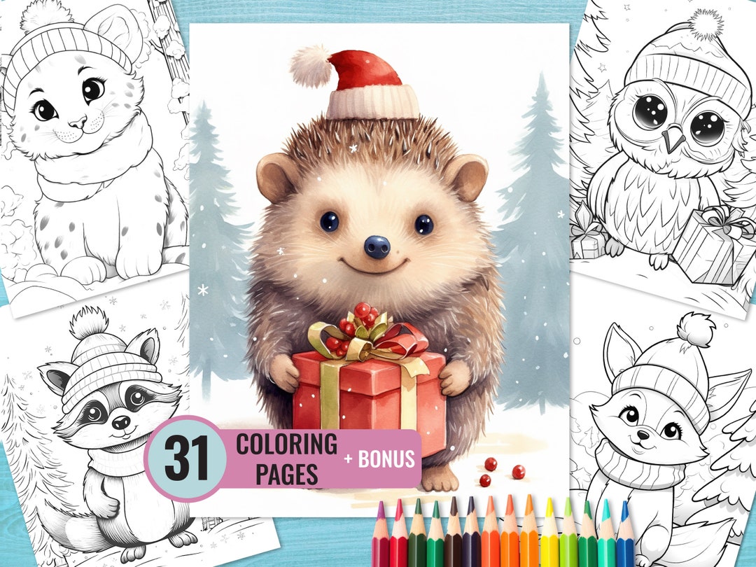 Christmas Animals Coloring Book, 31 Printable Fairy Pages for Kids ...