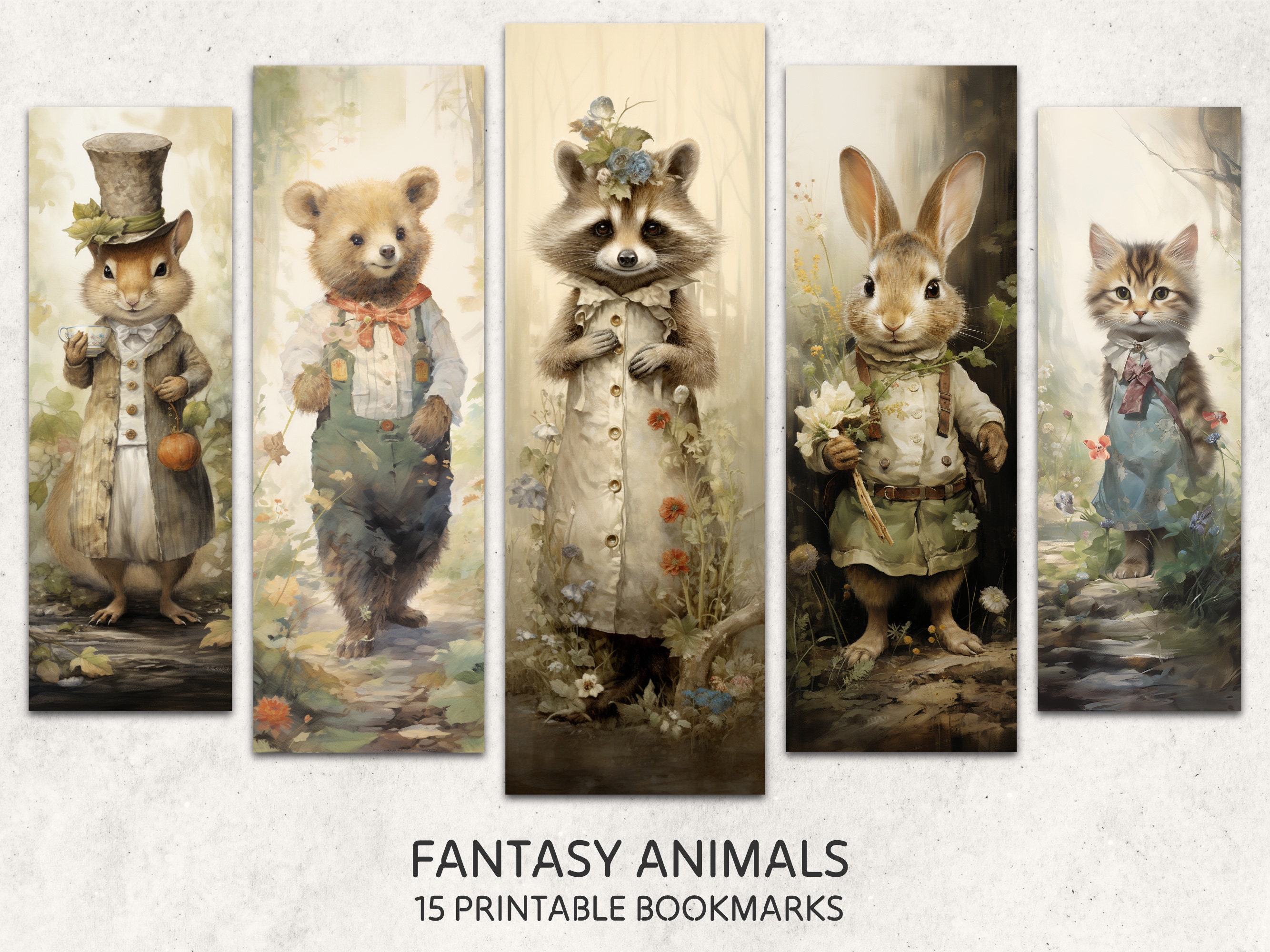 Fantasy Animals Bookmarks 15 Printable Fairy Bookmarks Digital Download ...