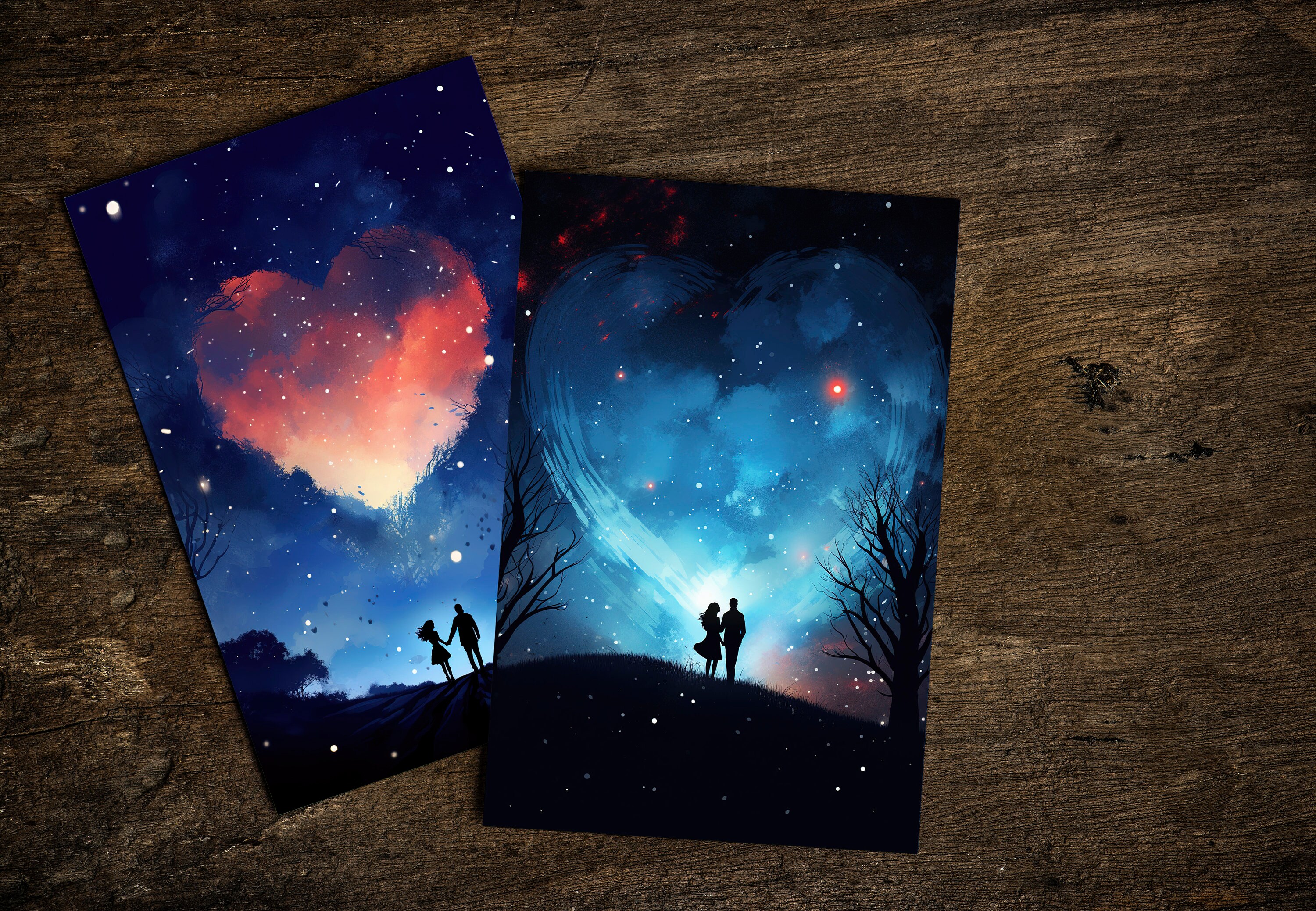 Romantic Postcards, 6 Printable Postcard Digital Download, Love Сards ...