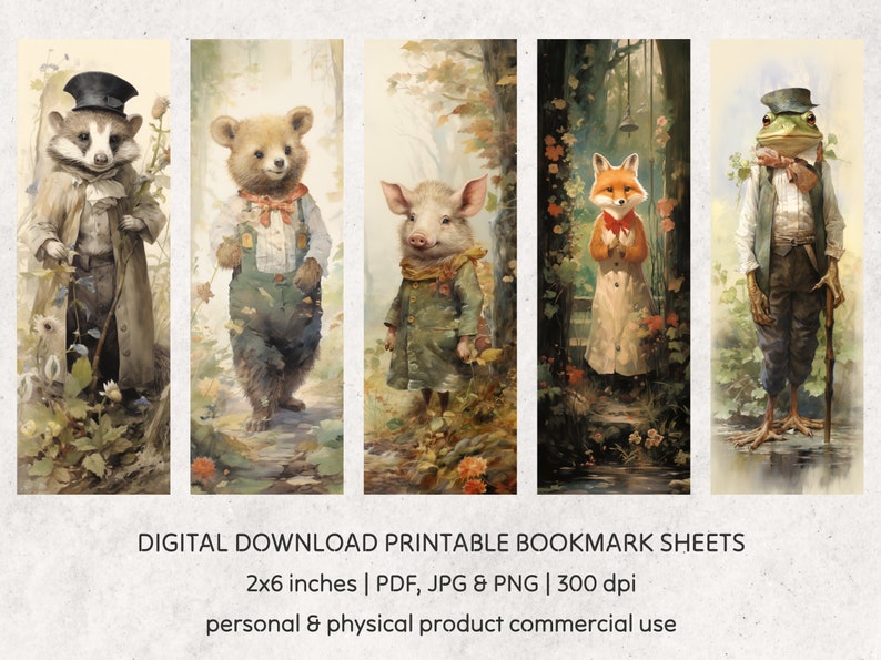 Fantasy Animals Bookmarks 15 Printable Fairy Bookmarks Digital Download ...