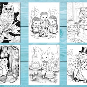 Forest Animals Coloring Book, 35 Printable Fairy Pages for Adults and ...