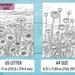 Floral Fields Coloring Pages, 32 Printable Landscape Coloring Book for ...