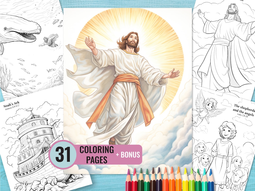 Christian Coloring Pages, 31 Printable Bible Story Pages for Adults and ...