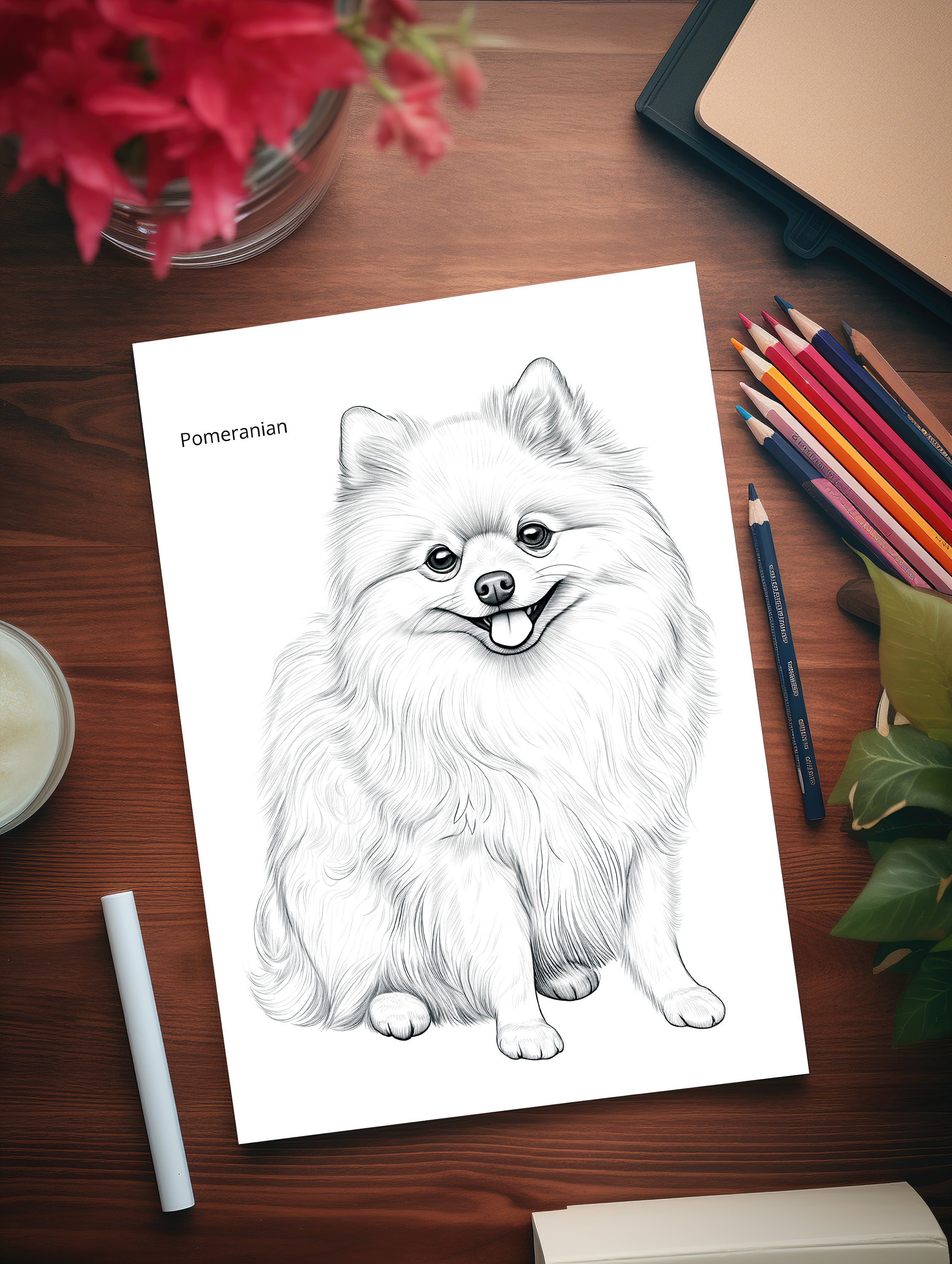 Dog Breeds Coloring Book, 30 Printable Dogs Coloring Pages for Kids and ...