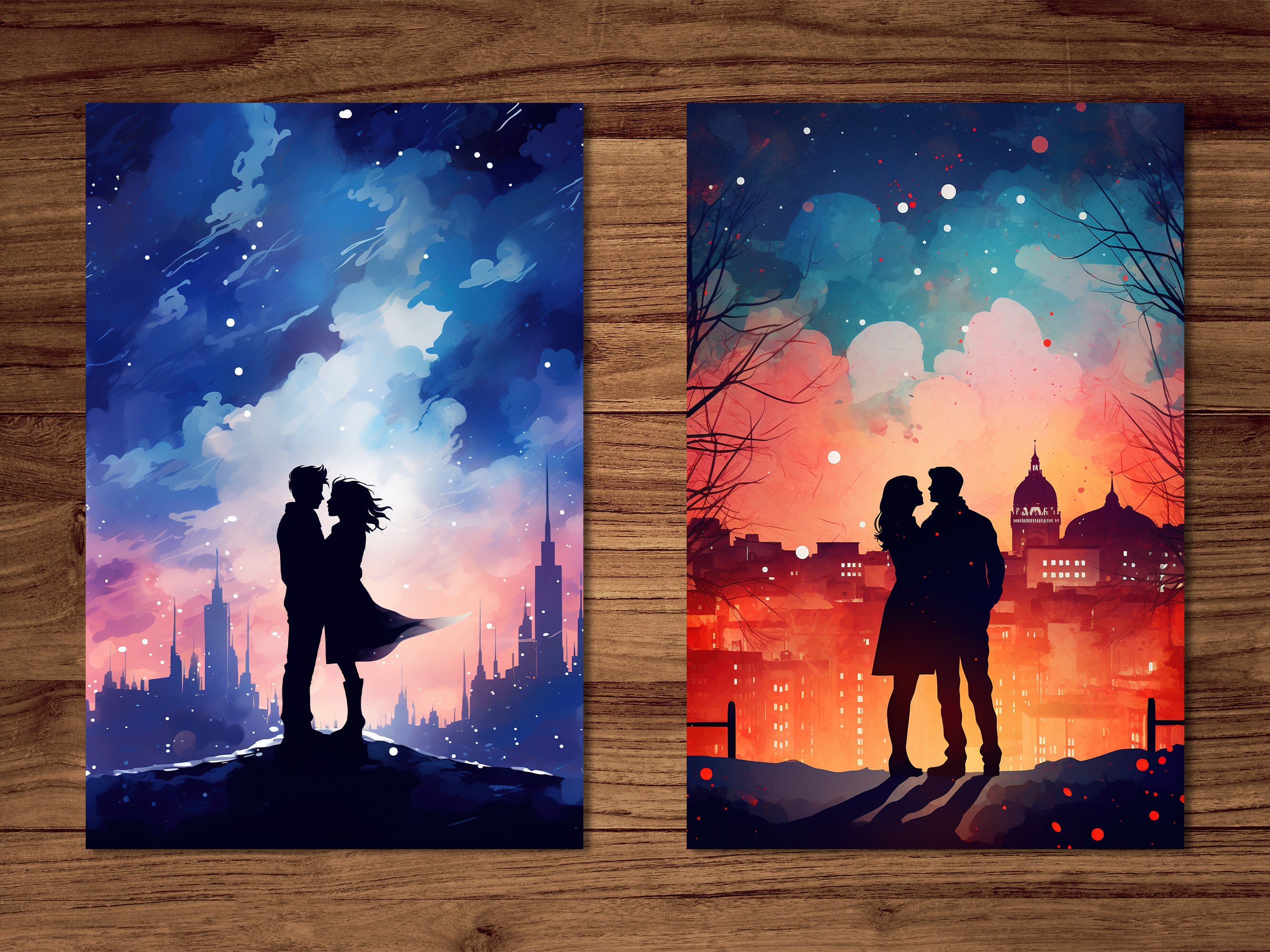 Romantic Postcards, 6 Printable Postcard Digital Download, Love Сards ...