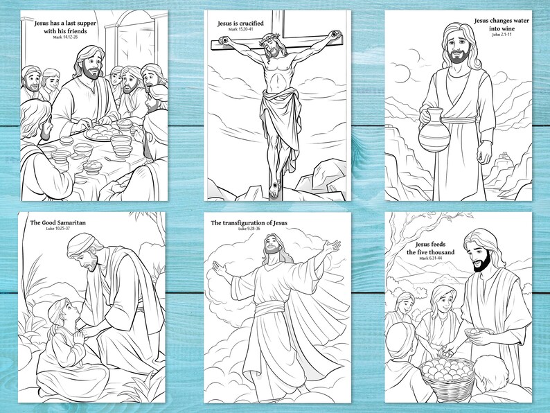 Christian Coloring Pages, 31 Printable Bible Story Pages for Adults and ...