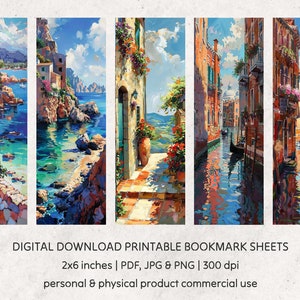 Italian Landscapes Bookmarks 15 Printable Summer Bookmarks Digital ...