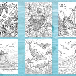 Nautical Coloring Book, 34 Printable Underwater Coloring Pages for ...