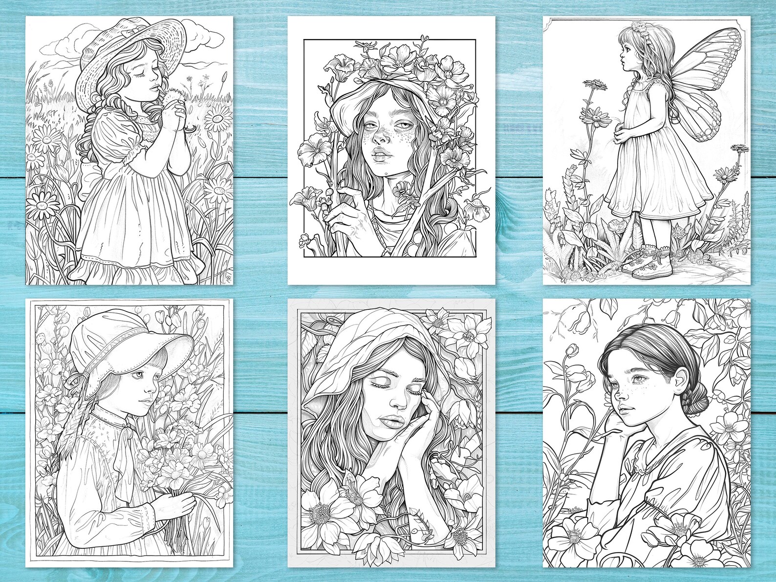 Fairy Girls Coloring Book, 35 Printable Magic Pages for Kids and Adults ...