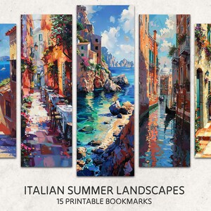 Italian Landscapes Bookmarks 15 Printable Summer Bookmarks Digital ...