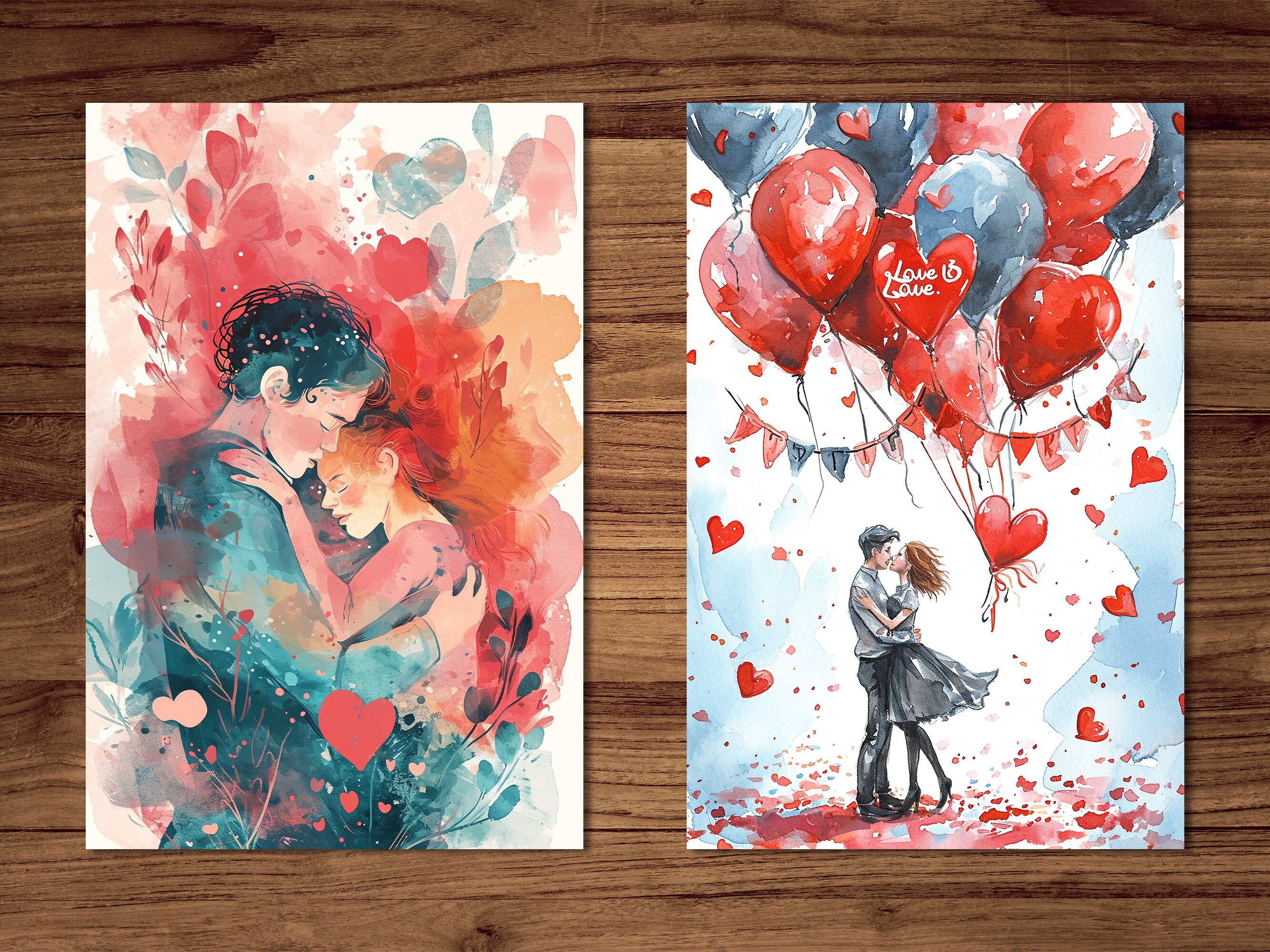 Love Postcards, 6 Printable Romantic Postcard Digital Download, Love ...