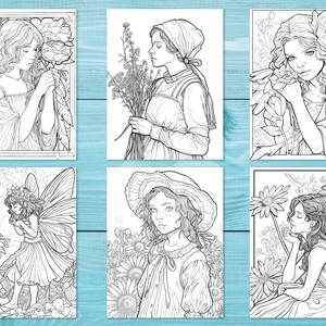 Fairy Girls Coloring Book, 35 Printable Magic Pages for Kids and Adults ...