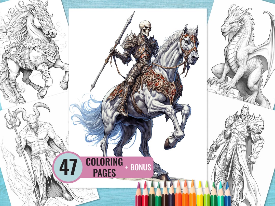 Fantasy Creature Coloring Book, 47 Printable Mythical Creatures ...