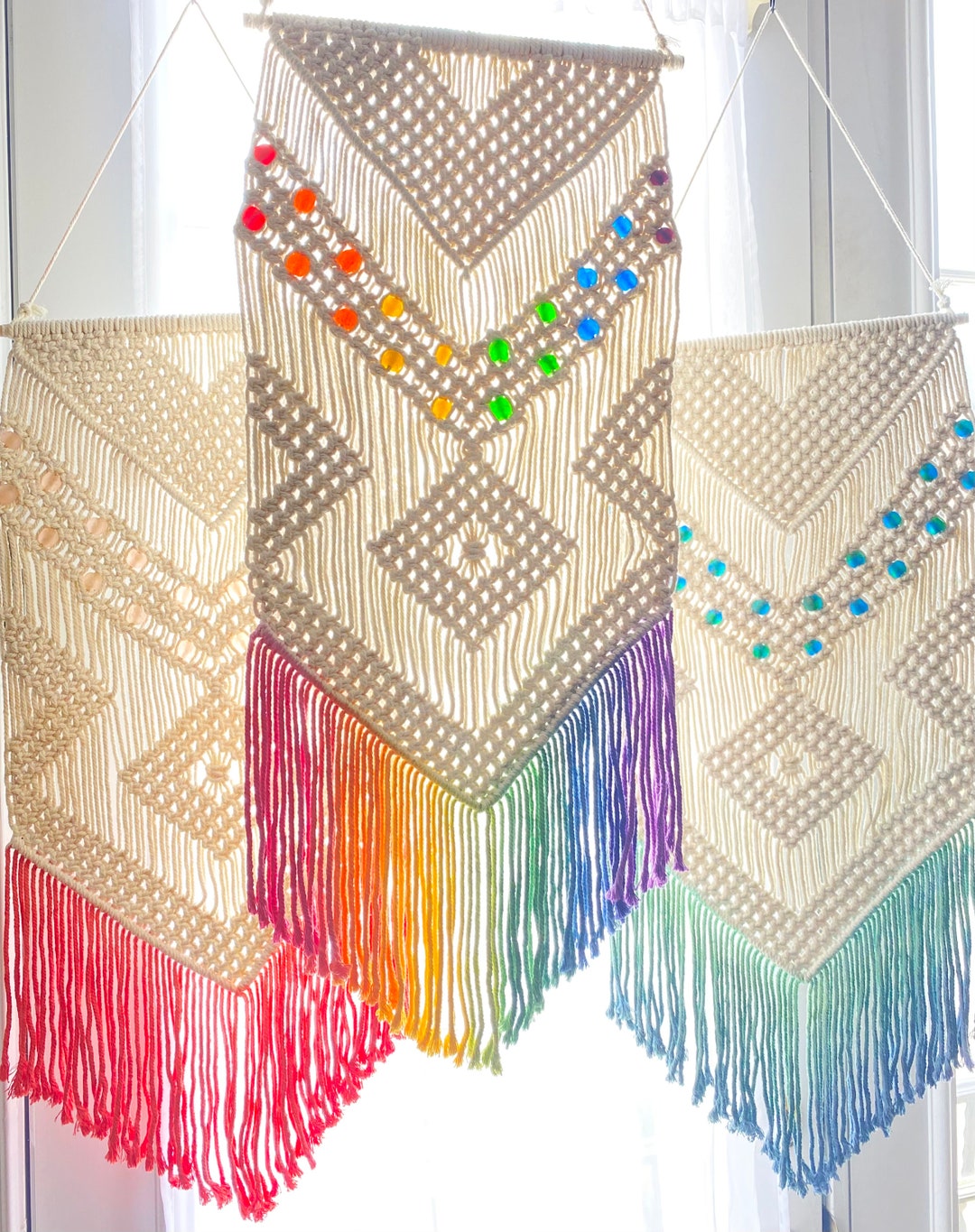 Starlite LED Macrame Ombré Wall Hanging - Etsy