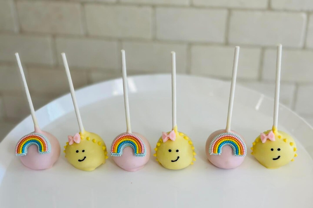 Cake Pops I Sunshine & Rainbow Themed Cake Pops I Sunshine Cake Pops I Rainbow Cake Pops I ...