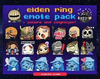 Elden Ring Emotes Twitch Discord Emotes Pack 6 Cute Aesthetic Kawaii - Etsy