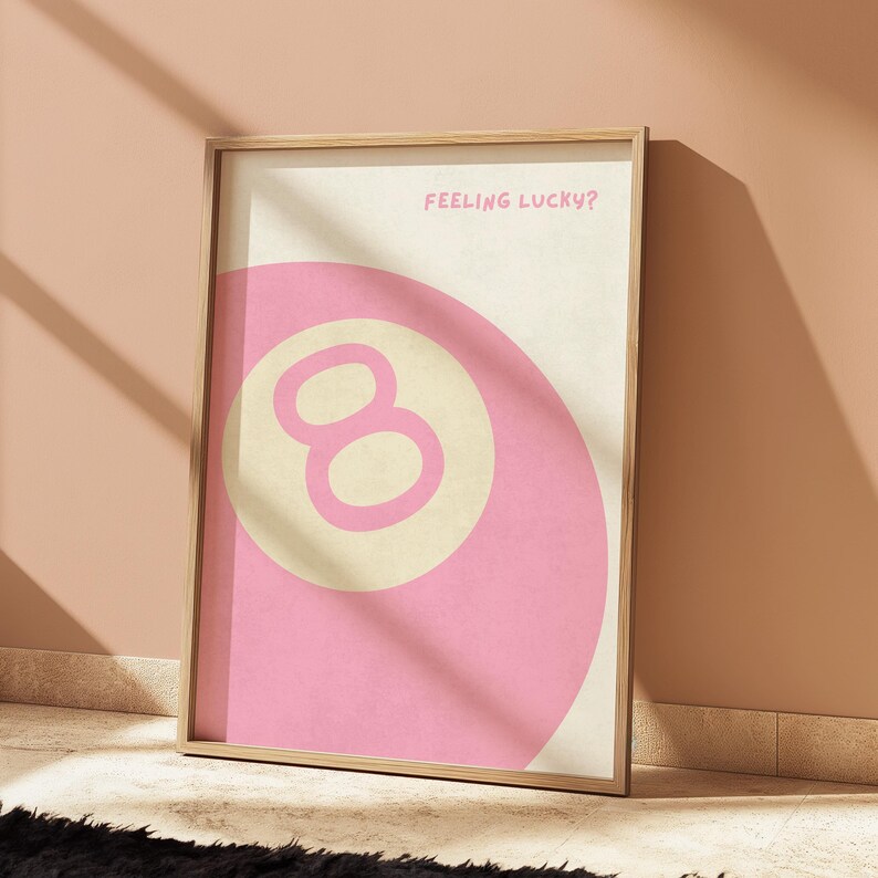 Pink 8 Ball Trendy Print Aesthetic Wall Art Printable Art Trendy Wall ...