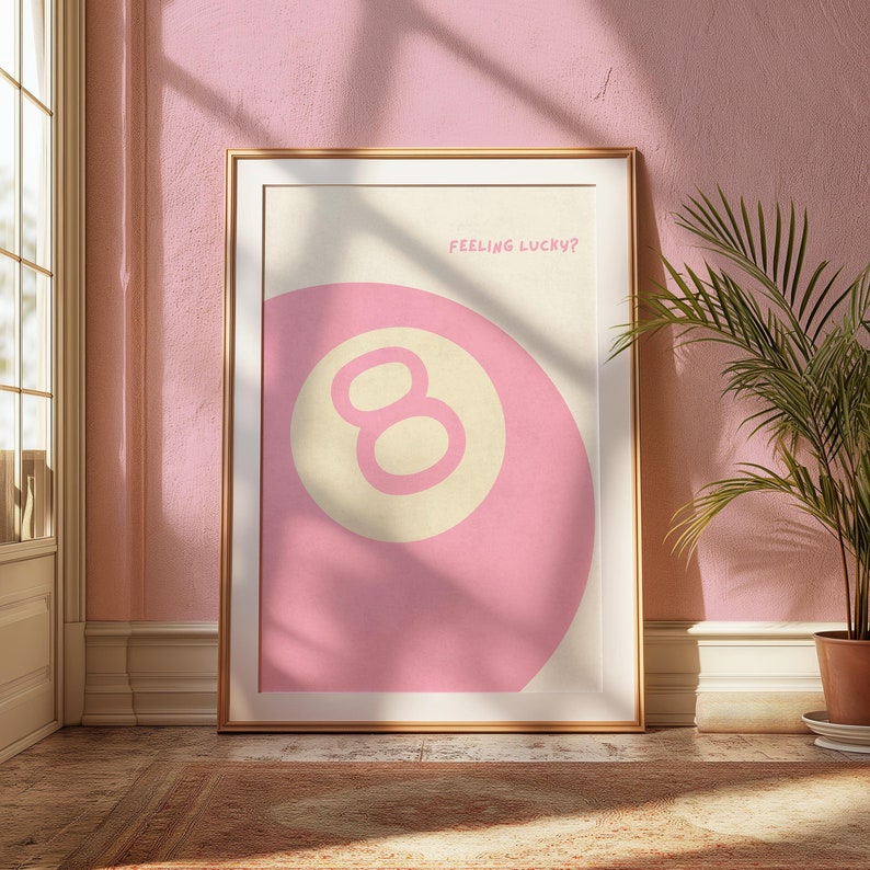 Pink 8 Ball Trendy Print Aesthetic Wall Art Printable Art Trendy Wall ...