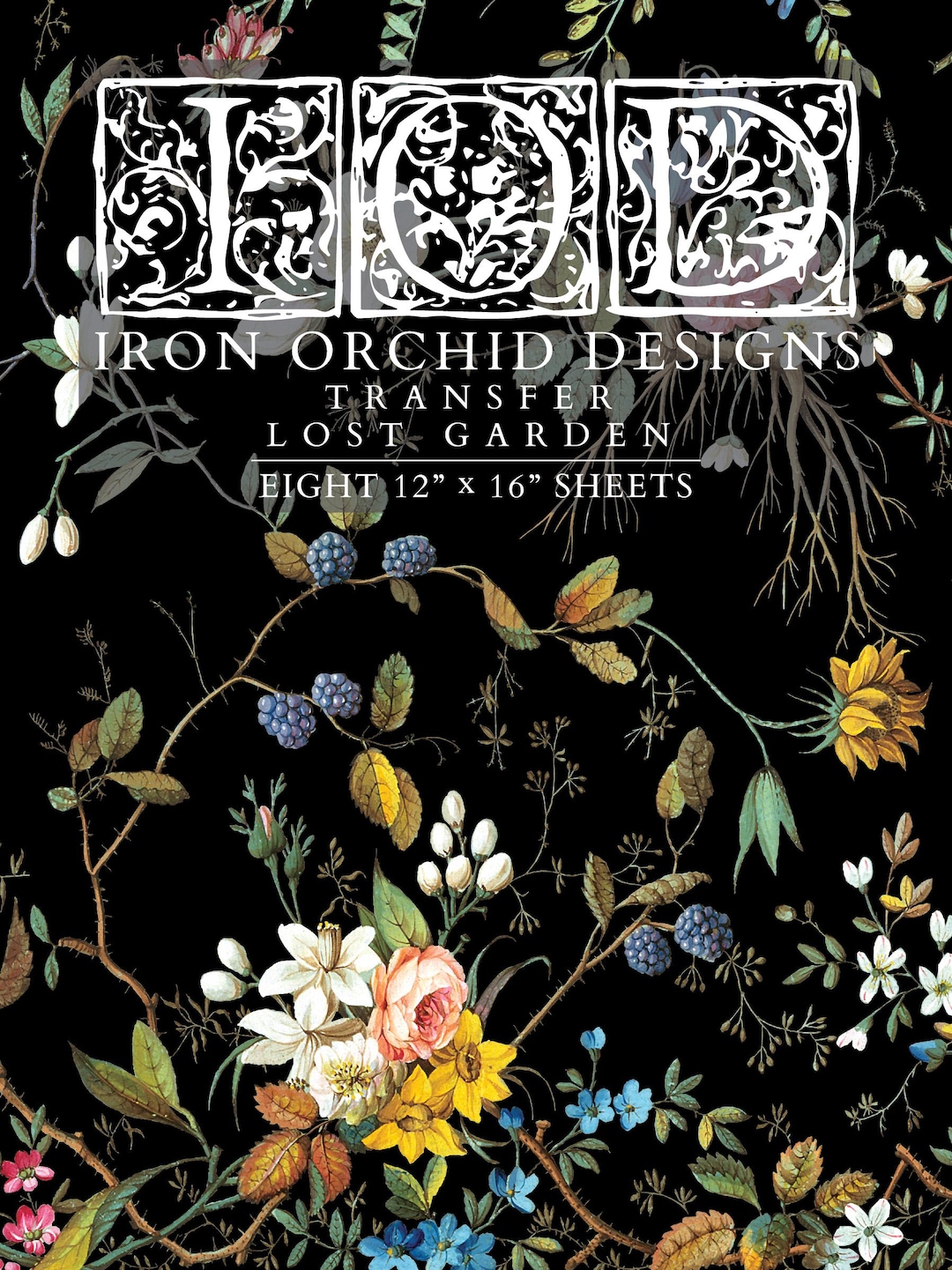 New ! 2025 Lost Garden IOD Transfer Pad With (8) 12 X 16 Sheets by Iron ...