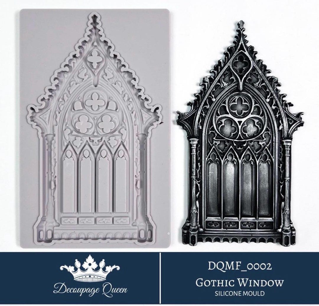 Gothic Window Decoupage Queen silicone Mould LIMITED Edition Church ...