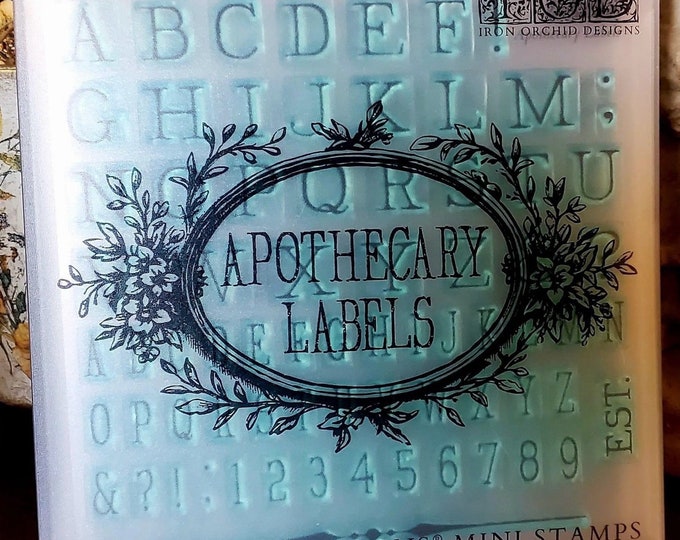 New 2024 Apothecary Labels 6x6 IOD Stamps. 4 Sets of Sheets Iron Orchid ...