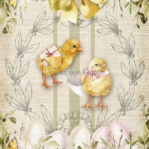 Decoupage Queen Rice Paper- Easter Chicks 548 | Chickens | Vintage ...