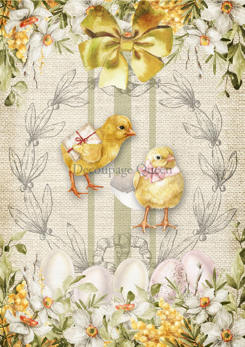 Decoupage Queen Rice Paper- Easter Chicks 548 | Chickens | Vintage ...
