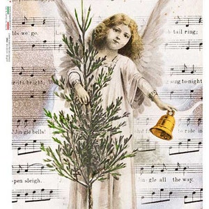 Decoupage Rice Paper- Vintage Musical Angel Piano Sheet 0349 ...