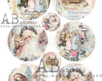 Decoupage Rice Paper- Christmas Covered Churches Four Scenes - - AB ...
