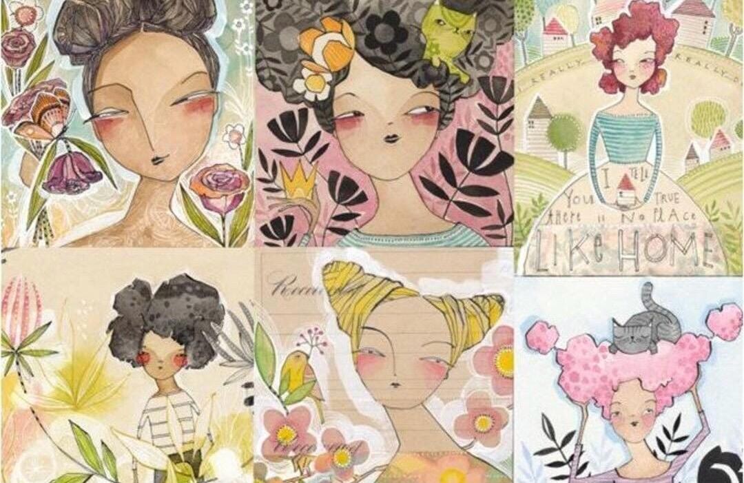Large Format Cori's Girls - Roycycled Decoupage Papers ROY 129 Women 6 ...