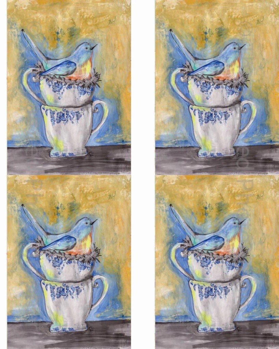 A4 Bluebird Nesting 3x5 Block | Decoupage Rice Paper | 8.5"x11.7" Size ...