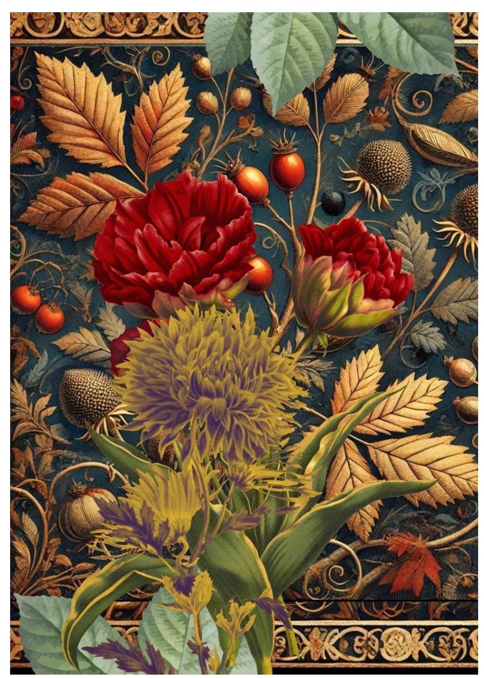 New Oct 2024 Hedgerow and Rose Hip Decoupage Paper - A3 Size 16.25 X 11 ...