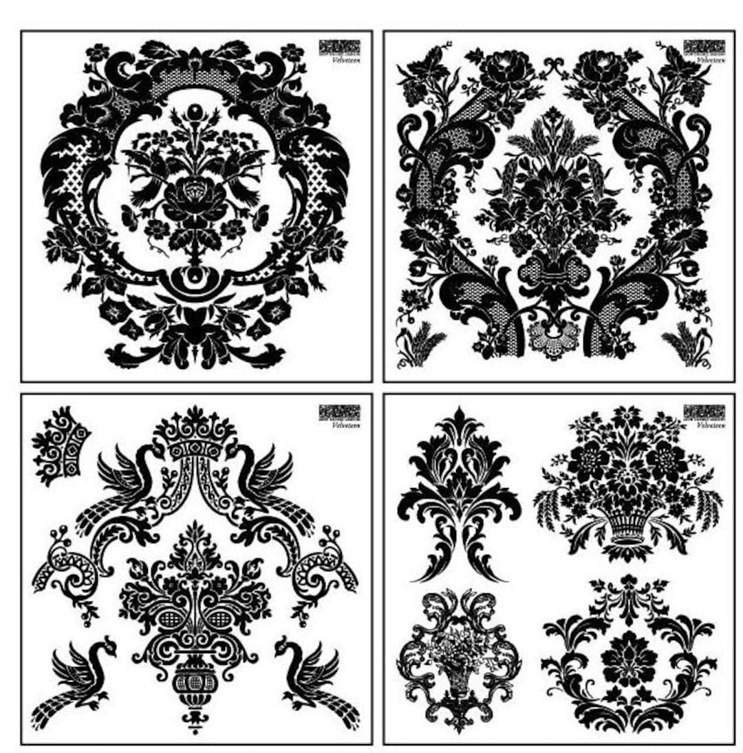 New ! 2025 Velveteen Labels 6x6 IOD Stamps. 4 Sets of Mini Stamp Set ...