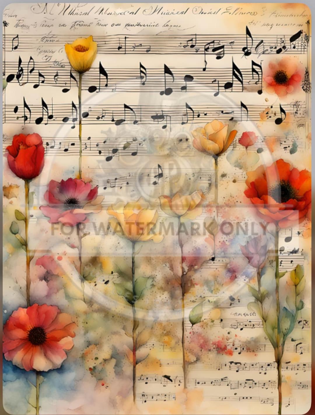Flower Melody Rice Paper | Decoupage Central | DC601 | A4 - 8.3 X 11.7 ...