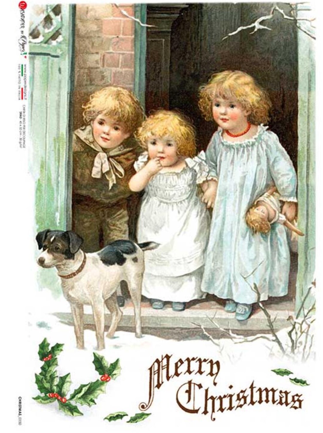 Christmas Kids | Decoupage Rice Paper I 350 | Decoupage Queen Paper ...